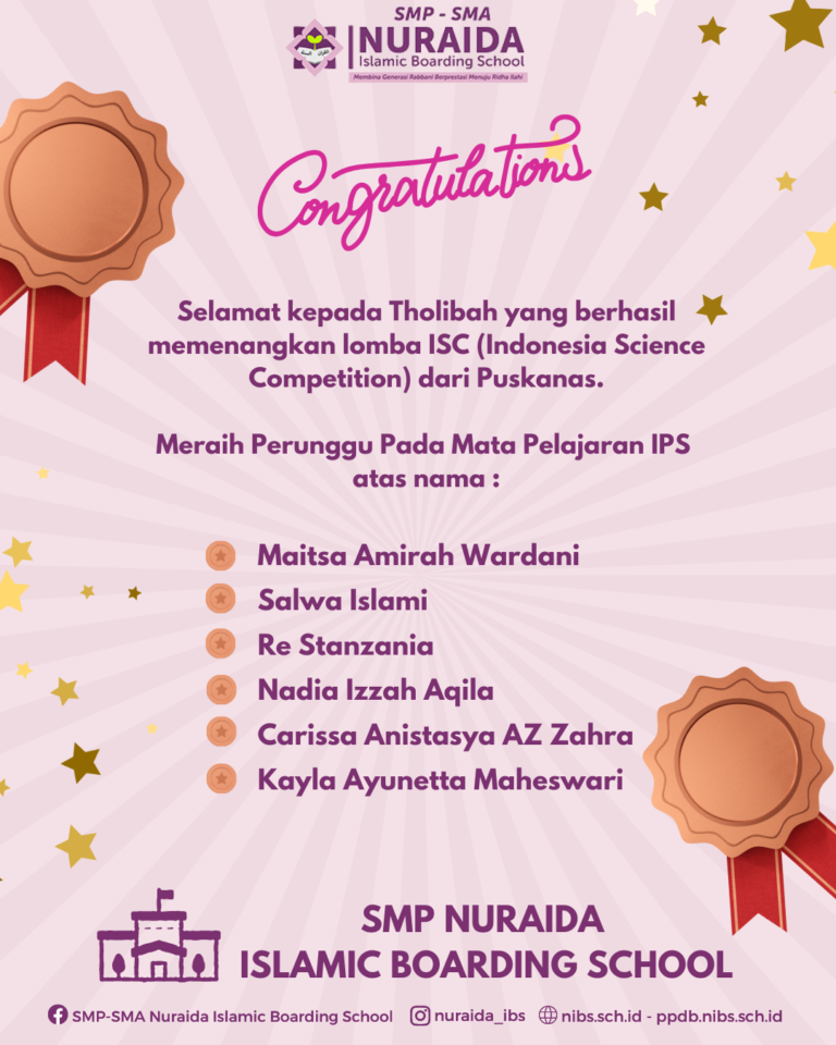Juara Lomba ISC (Indonesia Science Competition) – Nuraida Islamic ...